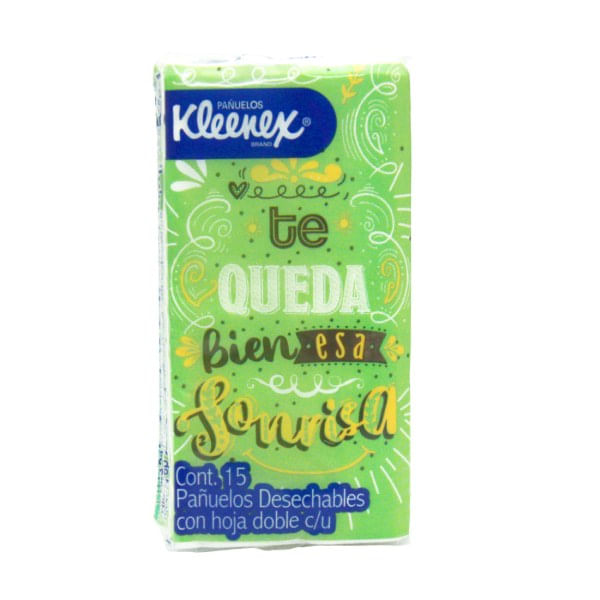 Kleenex Bolsillo Individual 15 piezas - Farmacias Klyns
