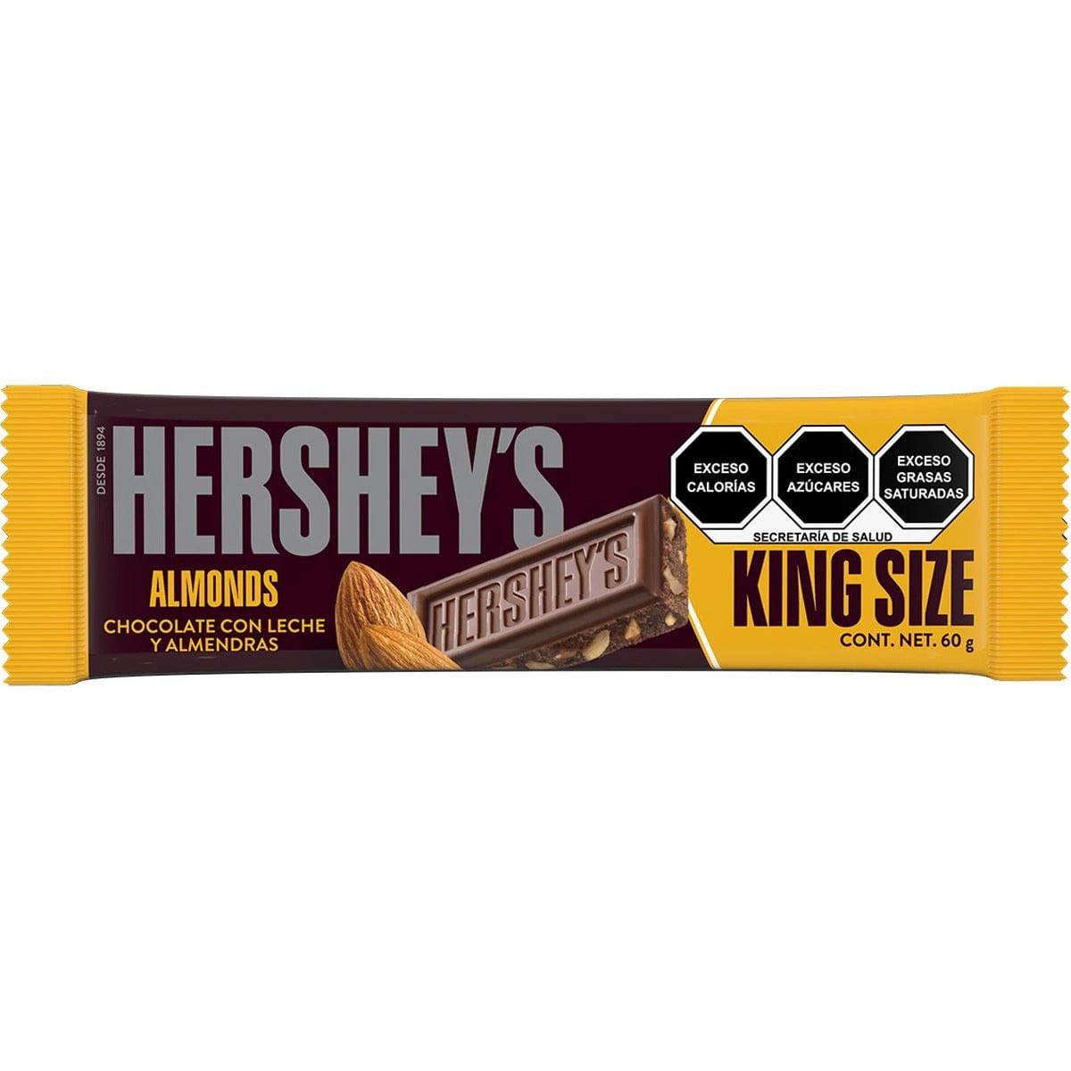 Hersheys King Size Almendras 60 g - Farmacias Klyns
