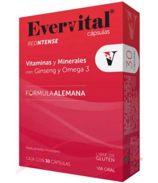 Evervital Red Ntense Multivitaminico 30 Capsulas - Farmacias Klyns
