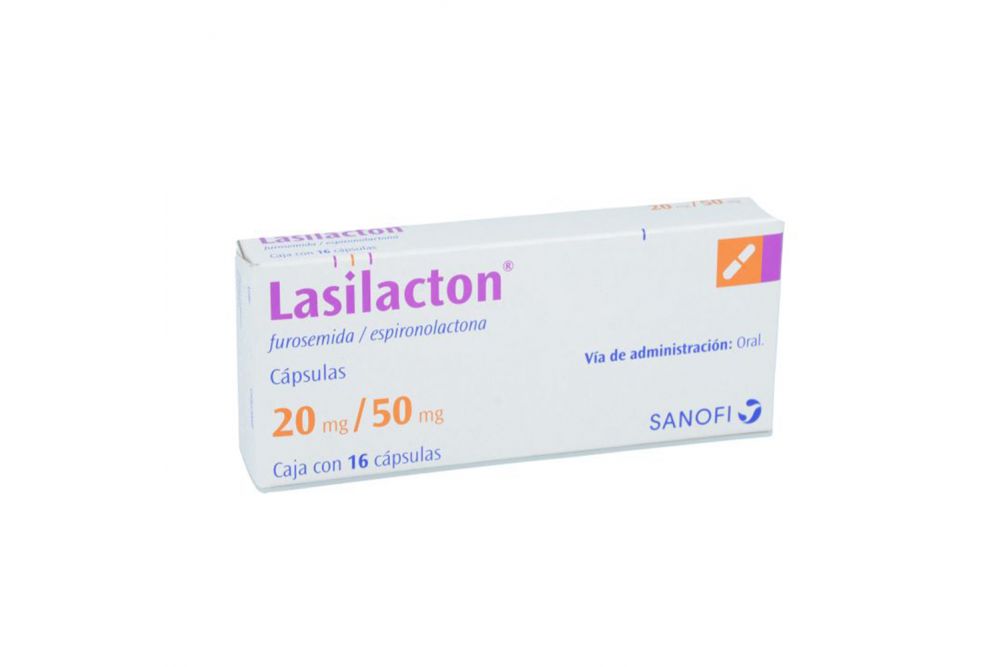 Lasilacton 20 mg / 50 mg 16 Capsulas - Farmacias Klyns