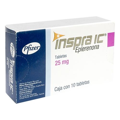 Inspra IC 25 mg 10 Tabletas - Farmacias Klyns