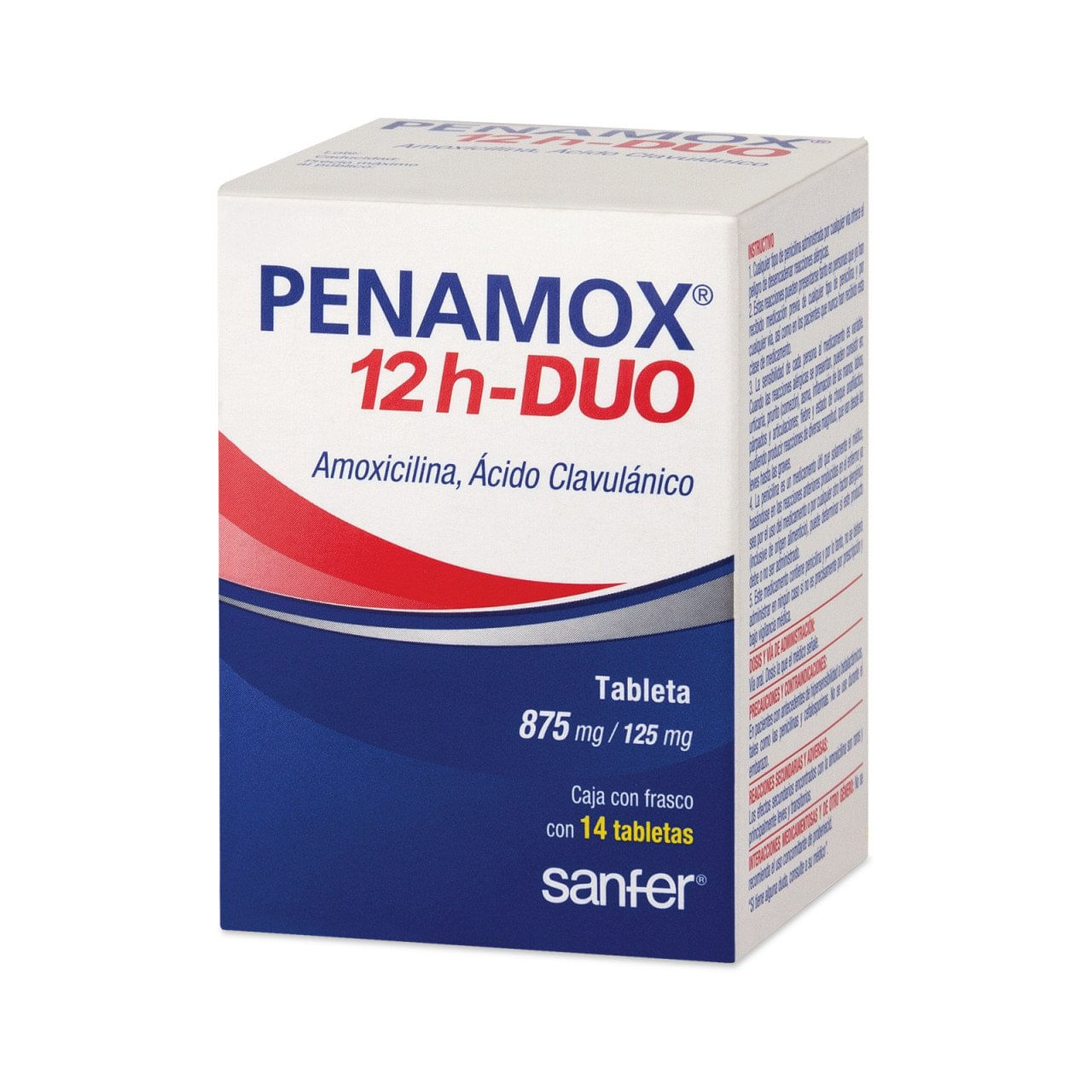 Penamox 12 H Duo 875 mg / 125 mg 14 Tabletas - Farmacias Klyns