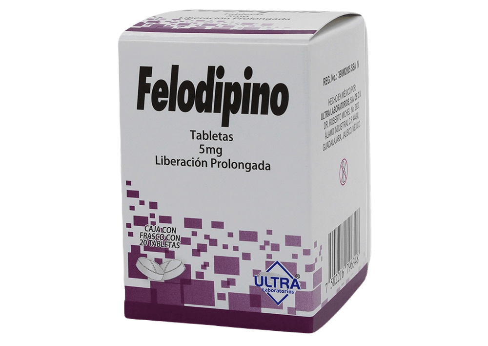 Felodipino 5 mg 20 Tabletas - Farmacias Klyns