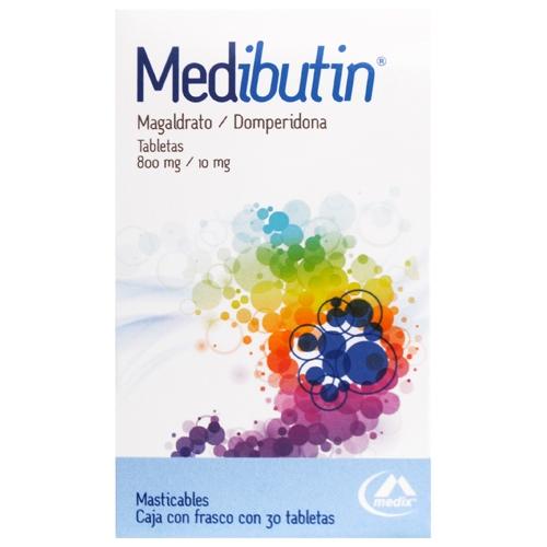 Medibutin 800 mg / 10 mg 30 Tabletas Masticables - Farmacias Klyns