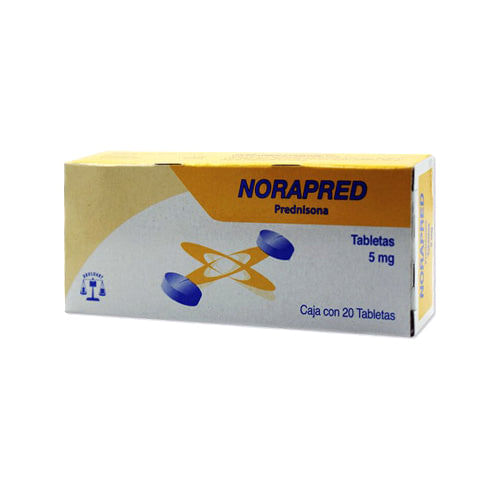Norapred Prednisona 5 mg 20 Tabletas - Farmacias Klyns