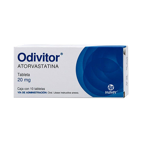 Odivitor Atrovastatina 20 mg 10 Tabletas - Farmacias Klyns