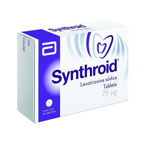Synthroid 75 mcg 30 Tabletas - Farmacias Klyns