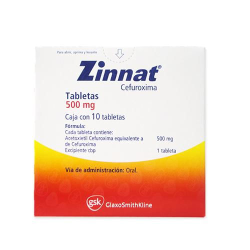 Zinnat 500 mg 10 Tabletas - Farmacias Klyns