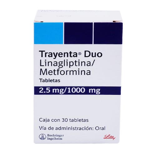 Trayenta Duo 2.5 mg / 1000 mg 30 Tabletas - Farmacias Klyns