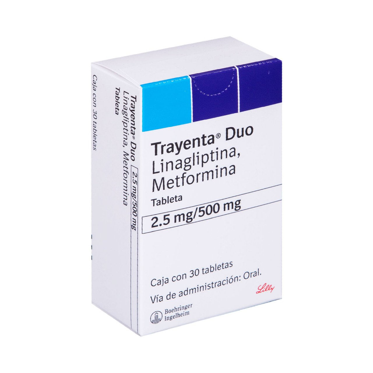 Trayenta 2.5 mg / 500 mg 30 Tabletas - Farmacias Klyns