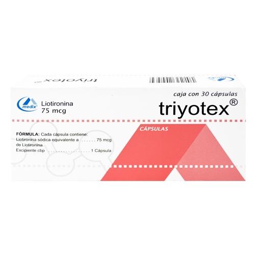 Triyotex 75 mcg 30 Capsulas - Farmacias Klyns