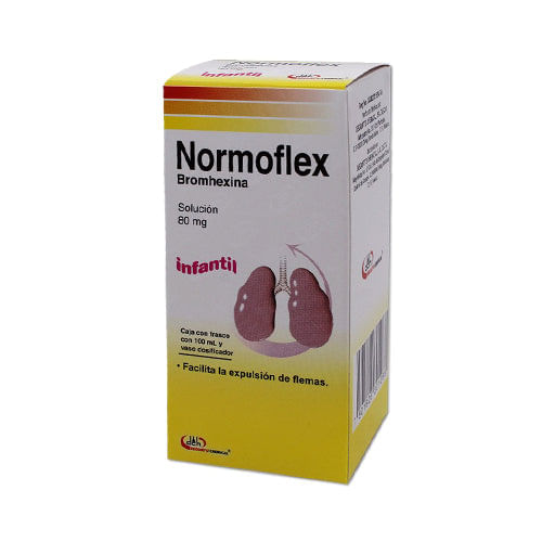 Normoflex Brohexina Solucion 80 mg Frasco con 100 mL - Farmacias Klyns