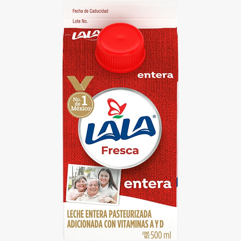 Leche Lala Entera 500 mL - Farmacias Klyns