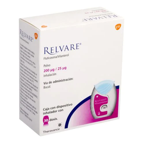 Relvare Polvo 200 mcg / 25 mcg 30 Dosis - Farmacias Klyns