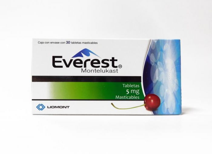 Everest 5 mg 30 Tabletas Masticables - Farmacias Klyns