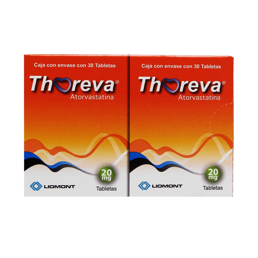 Thoreva Dual 20 mg 30 Tabletas 2x1 - Farmacias Klyns