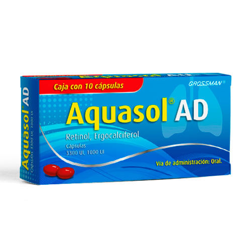Aquasol AD 3300/1000 UI 10 Capsulas - Farmacias Klyns