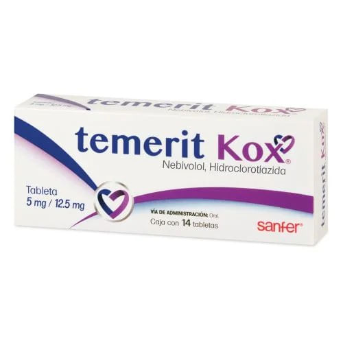 Temerit Kox 5 mg / 12.5 mg 14 Tabletas - Farmacias Klyns