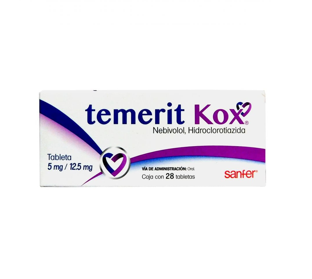 Temerit Kox 5 mg / 12.5 mg 28 Tabletas - Farmacias Klyns