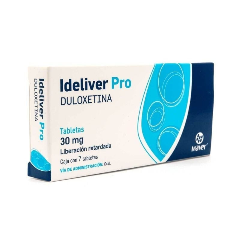 Ideliver Pro Duloxetina 30 mg 7 Tabletas - Farmacias Klyns