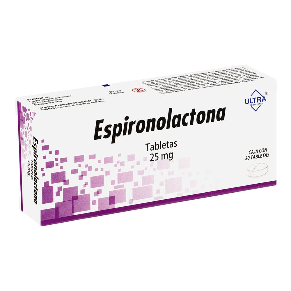 Espironolactona 25 mg 20 apsulas - Farmacias Klyns