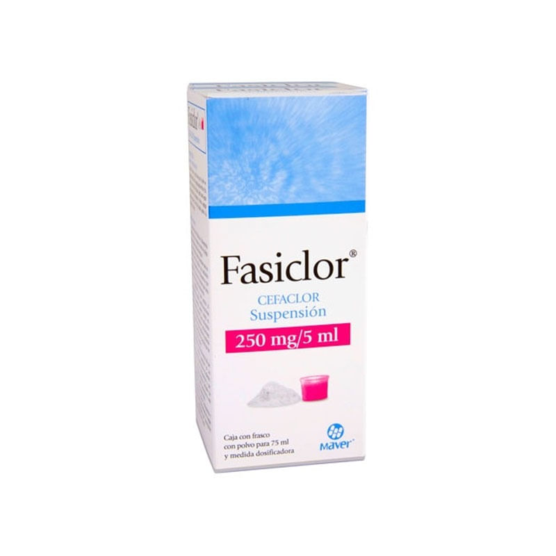 Fasiclor Cefaclor Suspension 250 mg Frasco con 75 mL - Farmacias Klyns