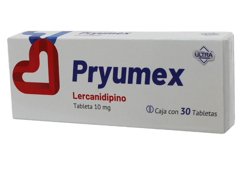 Pryumex Lercanidipino 10 mg 30 Tabletas - Farmacias Klyns
