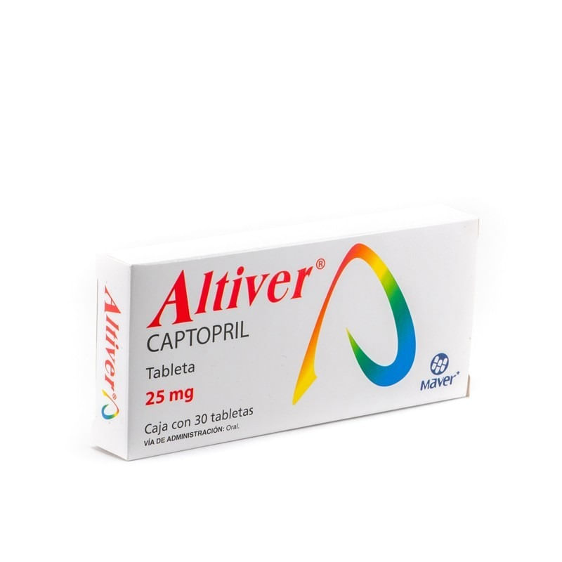 Altiver Captopril 25 mg 30 Tabletas - Farmacias Klyns