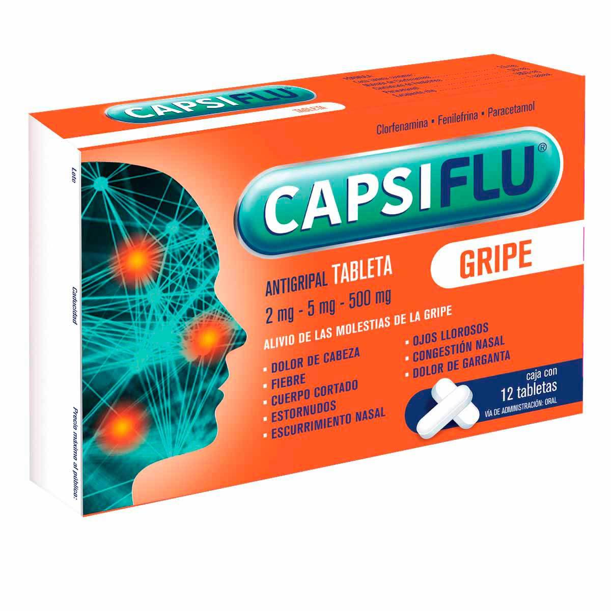 Capsiflu Antigripal 12 Tabletas - Farmacias Klyns