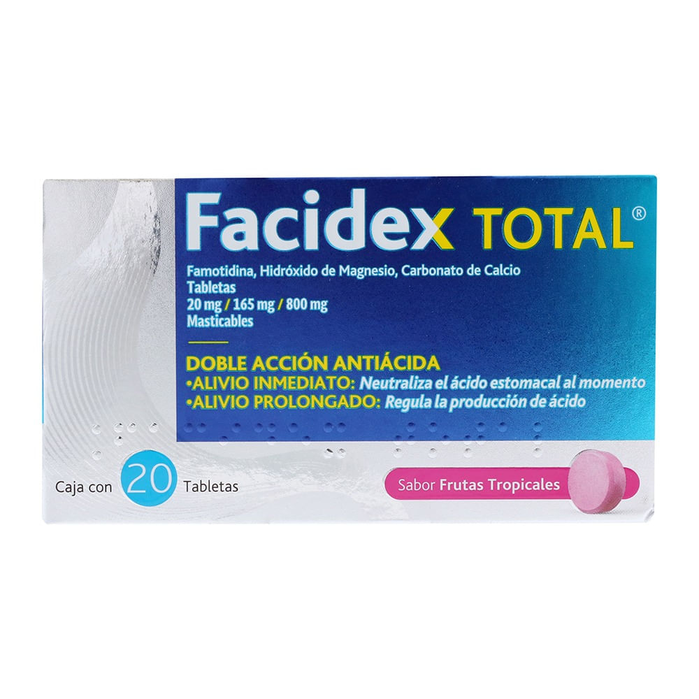 Facidex Total Sabor Frutas 10 Tabletas - Farmacias Klyns