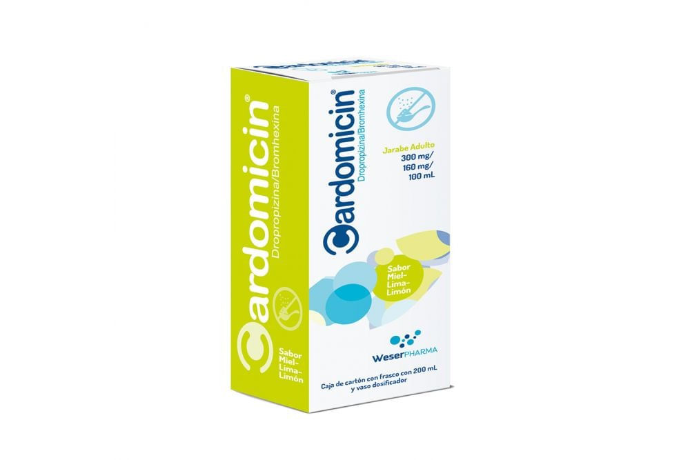 Cardomicin 300 mg / 160 mg Sabor Miel-Lima-Limon Frasco con 200 mL ...