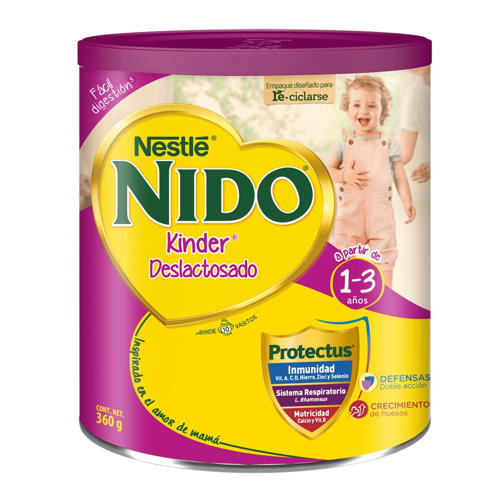 Nido Kinder Deslactosada 360 g - Farmacias Klyns