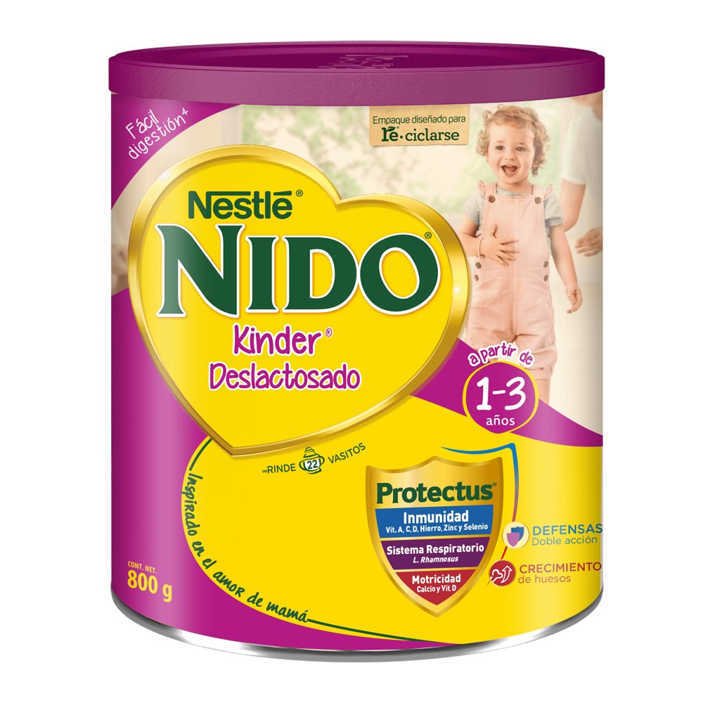 Nido Kinder Deslactosada 800 g - Farmacias Klyns