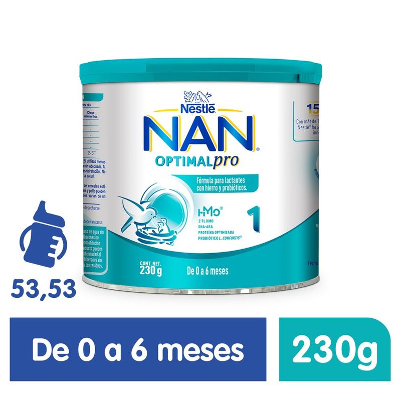 Nan Optimal Pro 1 230 gr - Farmacias Klyns Nan Optimal Pro 1 230 gr - Farmacias Klyns