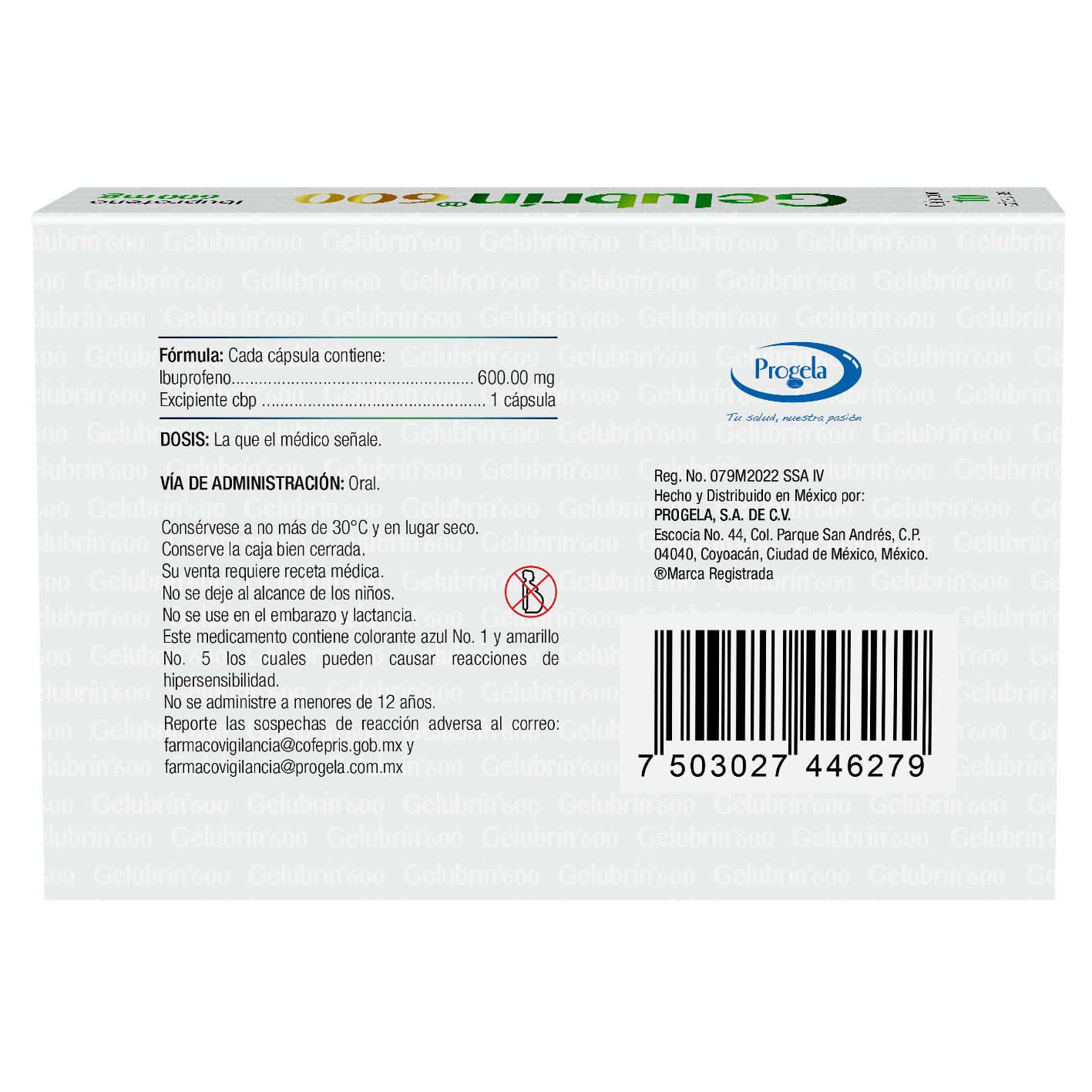 Gelubrin Ibuprofeno 600 mg 10 Tabletas - Farmacias Klyns