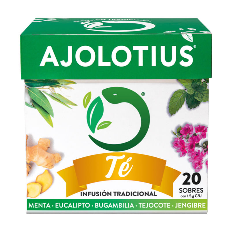 Ajolotius Te Infusion Original 20 Sobres con 1.5 c/u - Farmacias Klyns