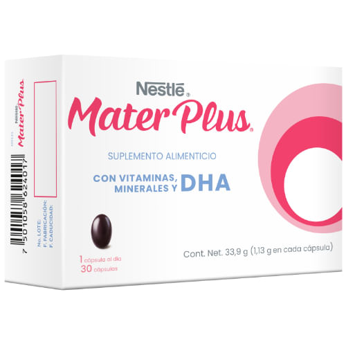 Mater Plus DHA Suplemento Alimenticio 30 Capsulas - Farmacias Klyns