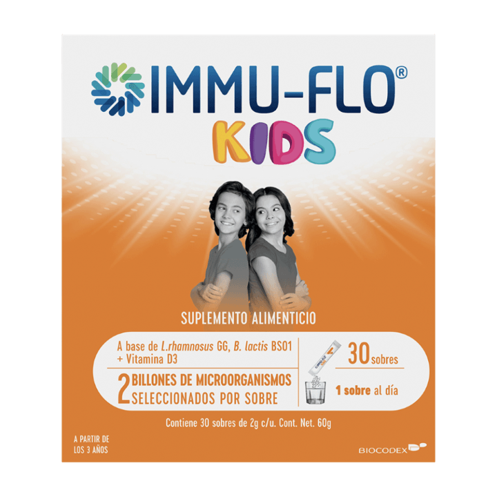 Immu-flo Kids Suplemento Alimenticio 30 Sobres - Farmacias Klyns