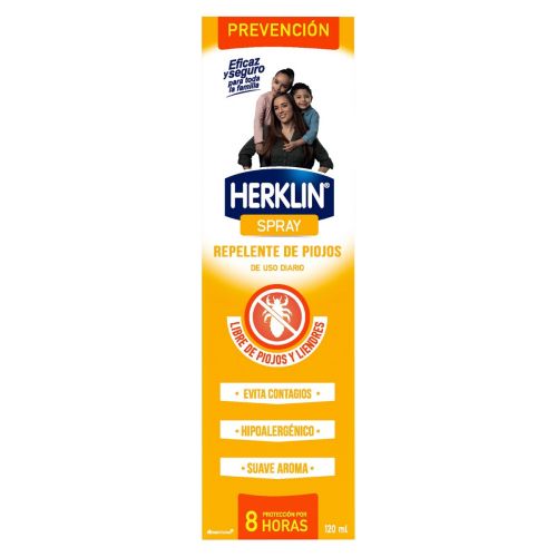 Spray Repelente de Piojos Herklin 120 mL - Farmacias Klyns
