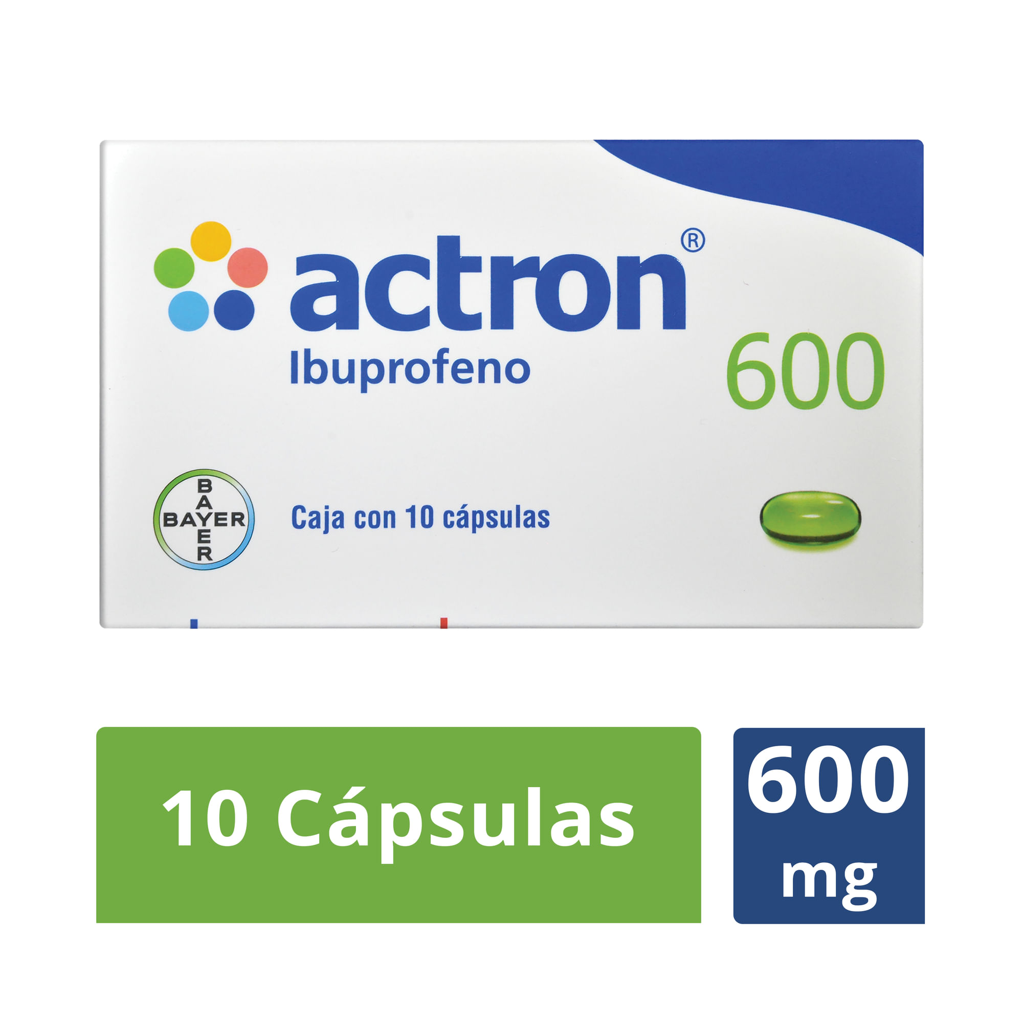 Actron 600 mg 10 Capsulas - Farmacias Klyns
