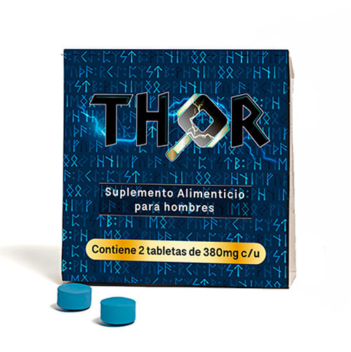 Thor 389 mg Suplemento Alimenticio para Hombres 2 Tabletas - Farmacias Klyns