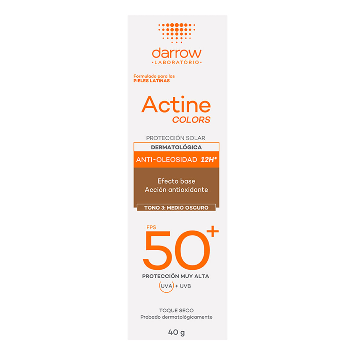 Portector Solar Darrow Actine Colors Tono 3 Medio Oscuro 40 g ...
