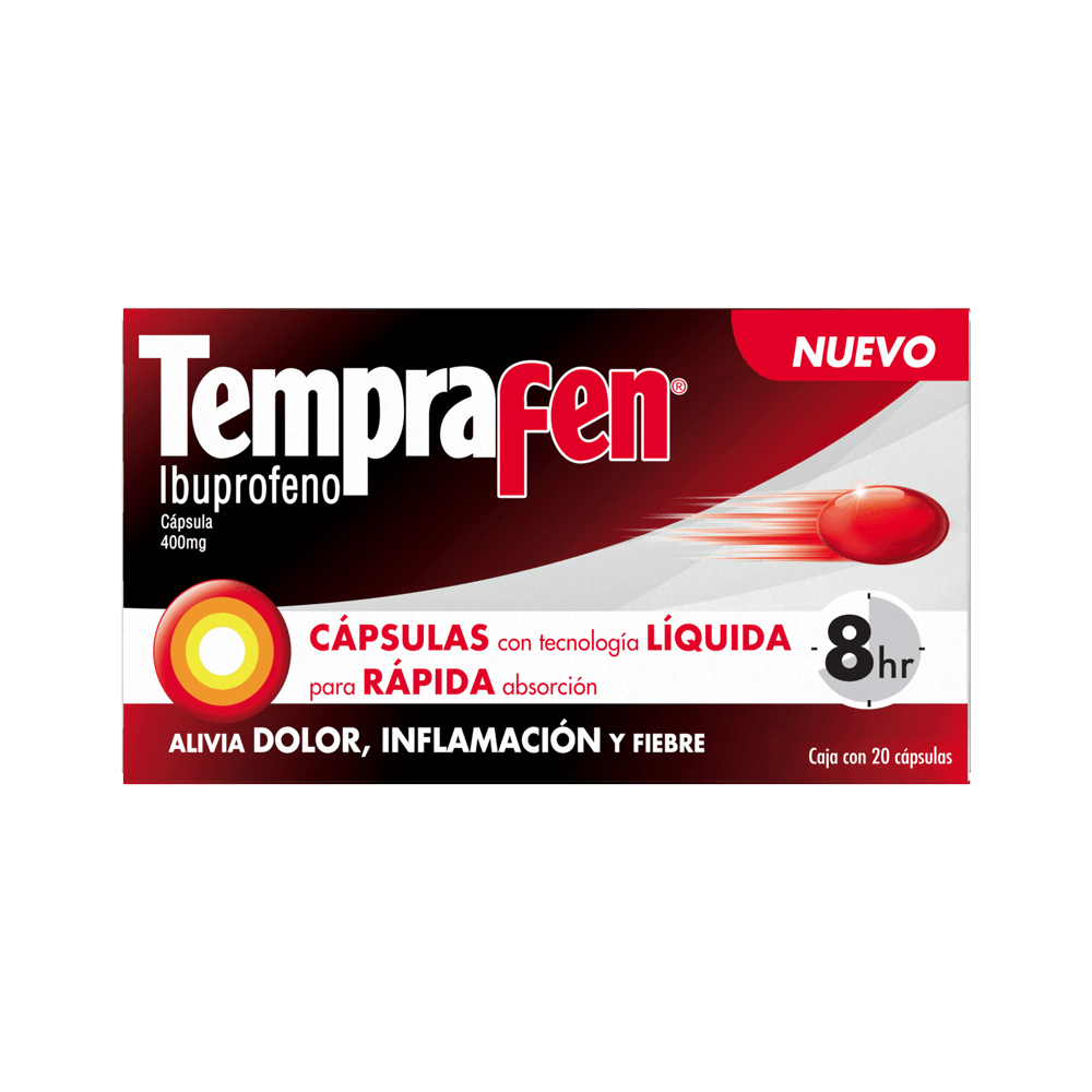 Tempra Fen 400 mg 20 Capsulas - Farmacias Klyns