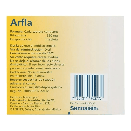 Arfla 550 mg 15 Tabletas - Farmacias Klyns