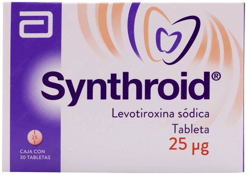 Synthroid 25 mcg 30 Tabletas - Farmacias Klyns