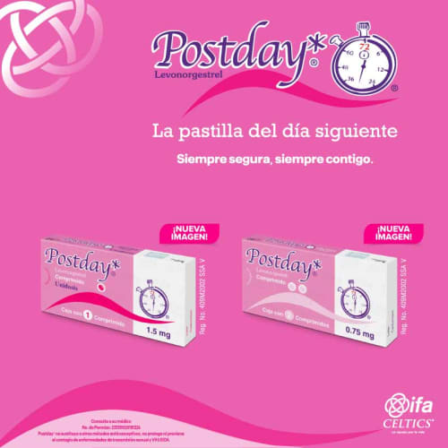 Postday 0.75 mg 2 Comprimidos - Farmacias Klyns