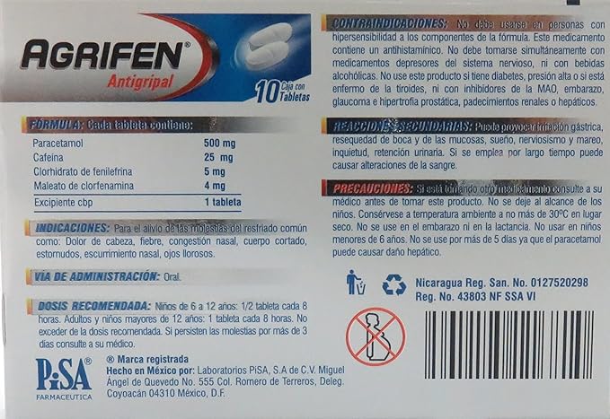 Agrifen Antigripal 10 Tabletas - Farmacias Klyns