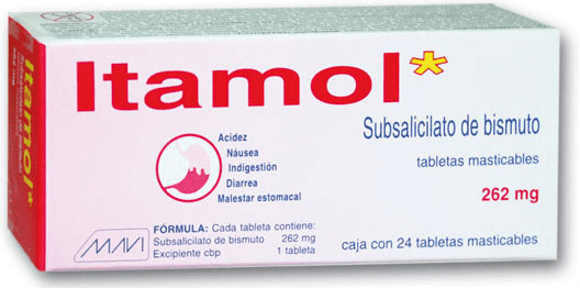 Itamol Subsalicilato de Bismuto 262 mg 24 Tabletas - Farmacias Klyns