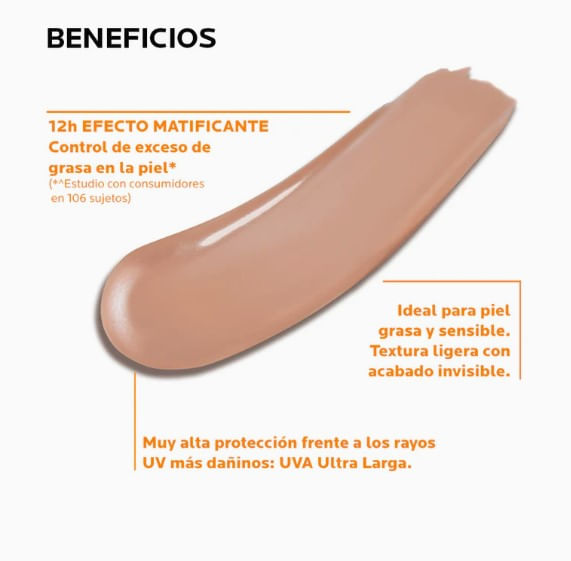 Protector Solar Anthelios XL Gel-Crema Toque Seco con Color FPS 50 ...