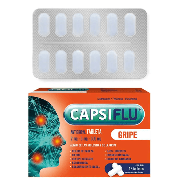 Capsiflu Antigripal 12 Tabletas - Farmacias Klyns
